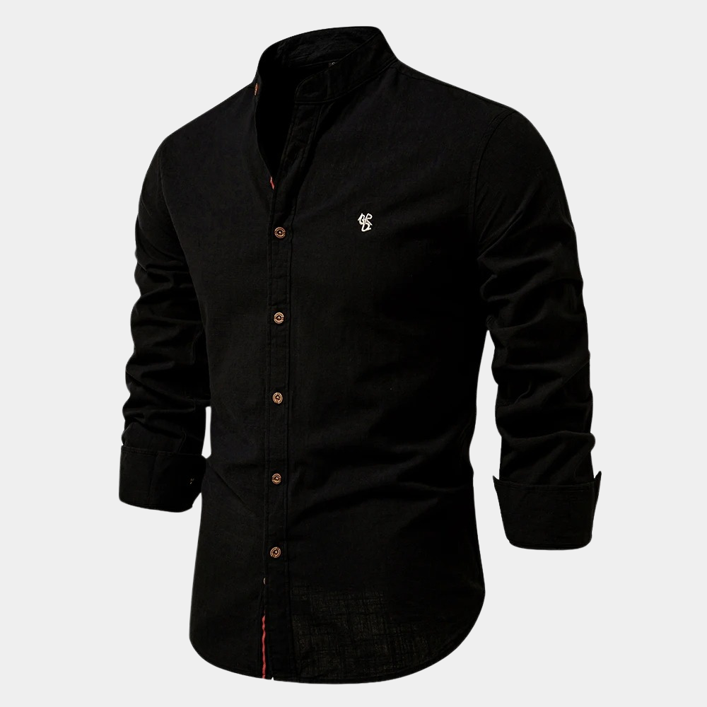 Skjorte Herre - Svart Bomull, Slim Fit, Casual – Oslo Mote